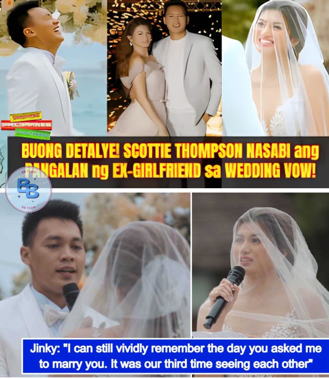 BREAKING: Nag-viral MULI ang video ng heartfelt wedding vows nina Scottie Thompson at Jinky ...