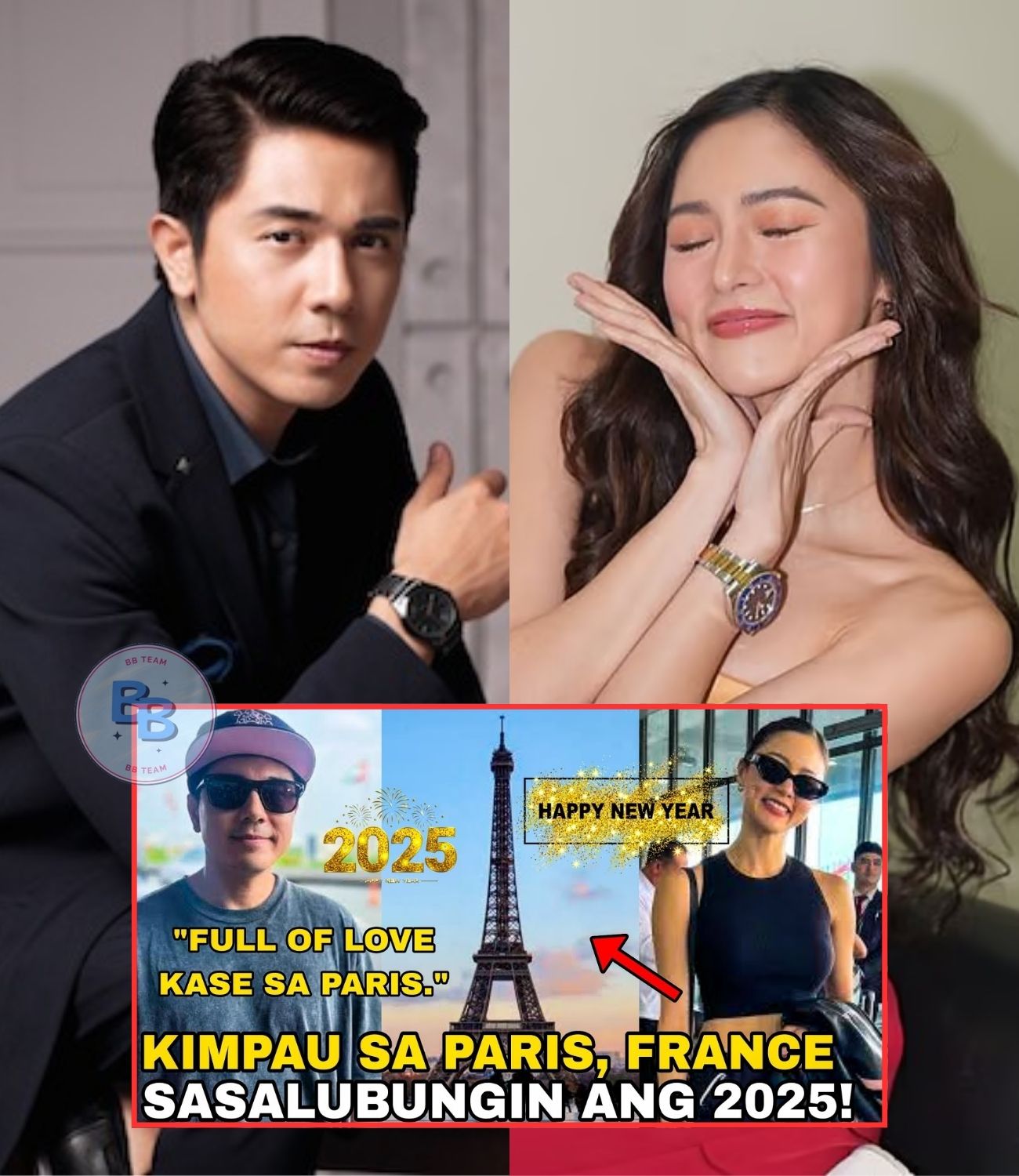 KIM CHIU AT PAULO SPOTTED PAPUNTANG EIFFEL TOWER SA PARIS UPANG SALUBUNGIN ANG BAGONG TAON 2025 ...