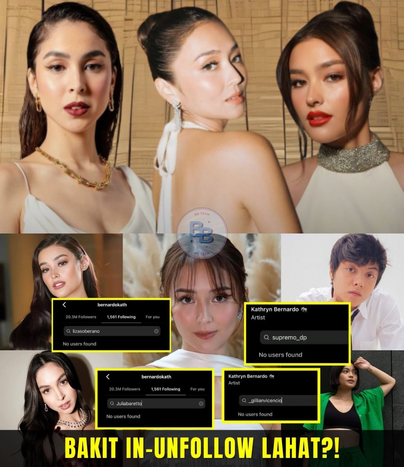 KATHRYN BERNARDO, in-unfollow sila DANIEL P, LIZA S, JULIA B, AT GILLIAN V! LALABAS NA BA ANG ...