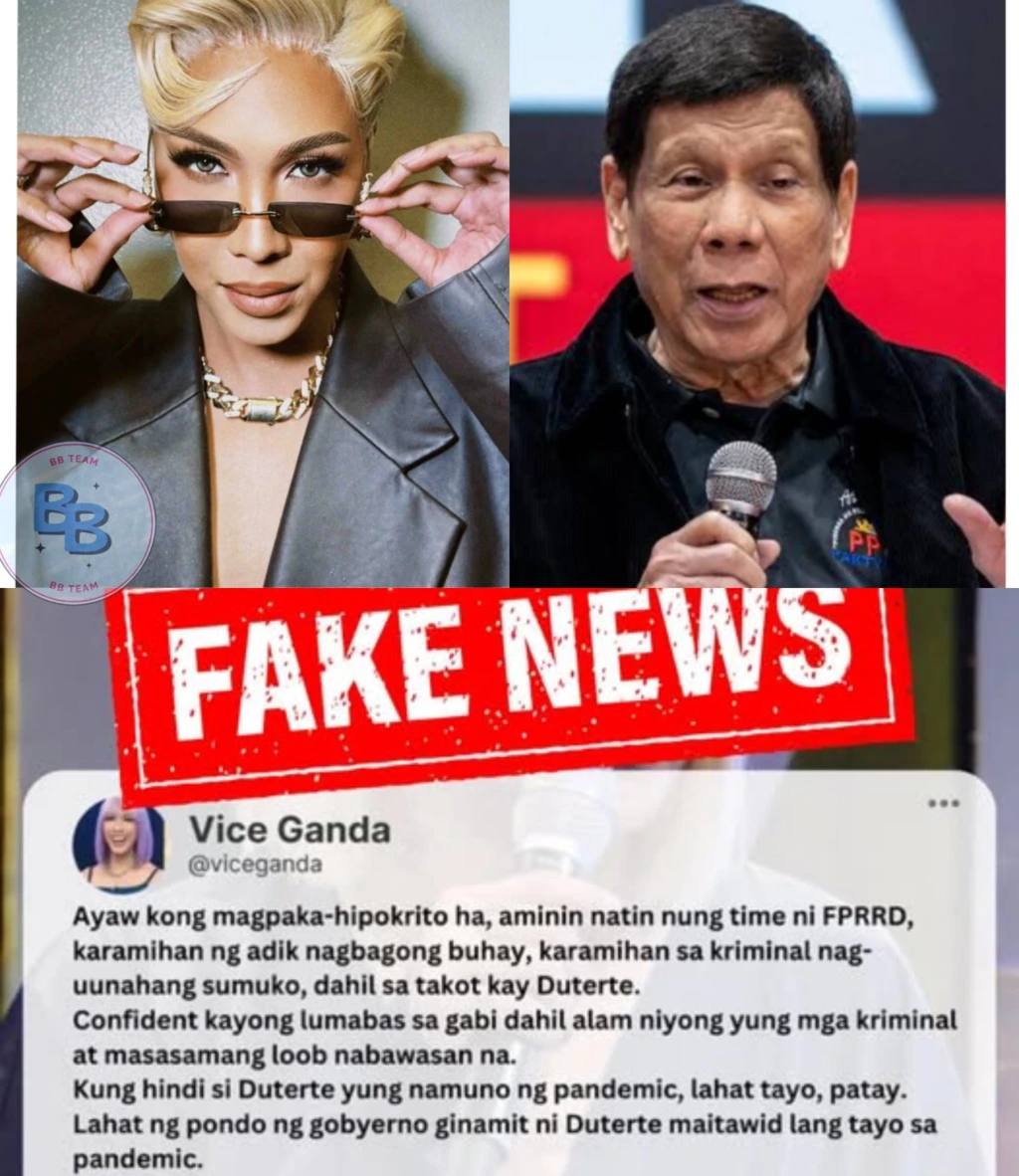 Pagkampi raw ni Vice Ganda kay Duterte viral: FAKE NEWS! Wag paniwalaan ...