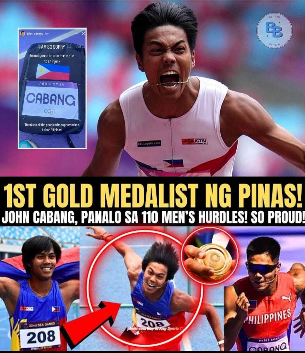 OMG! JOHN CABANG MAKES HISTORY AS FIRST FILIPINO GOLD MEDALIST IN 110M HURDLES—UNBELIEVABLE ...